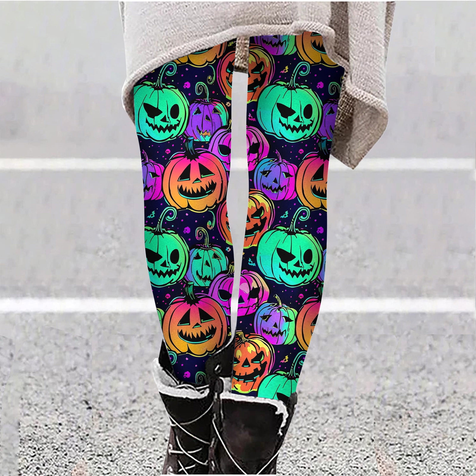 Fancifize Women's Halloween Leggings Stretchy Printed Legging Tights ...