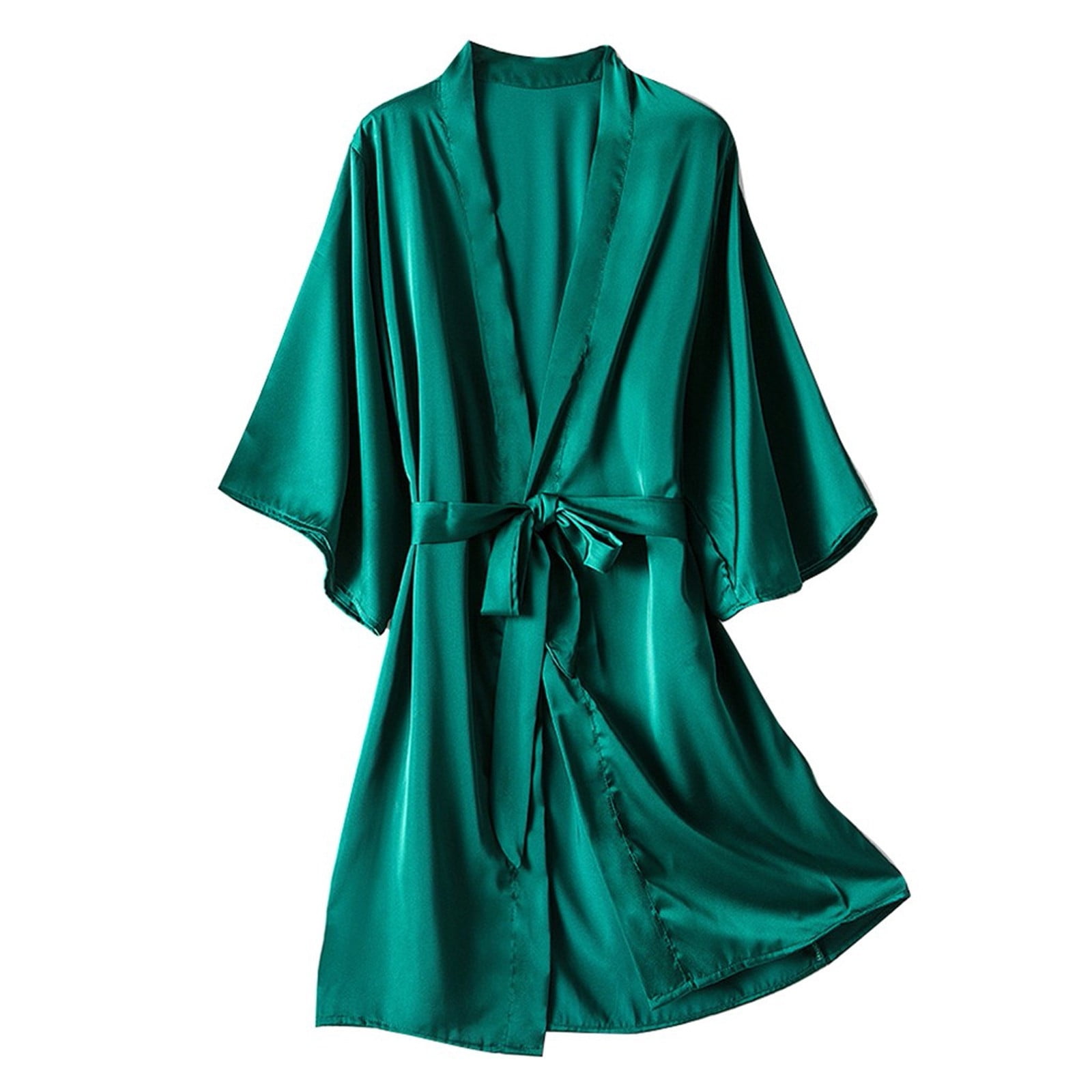 Fancifize Women's Satin Nightgown with Kimono Robes Set 2 Piece ...