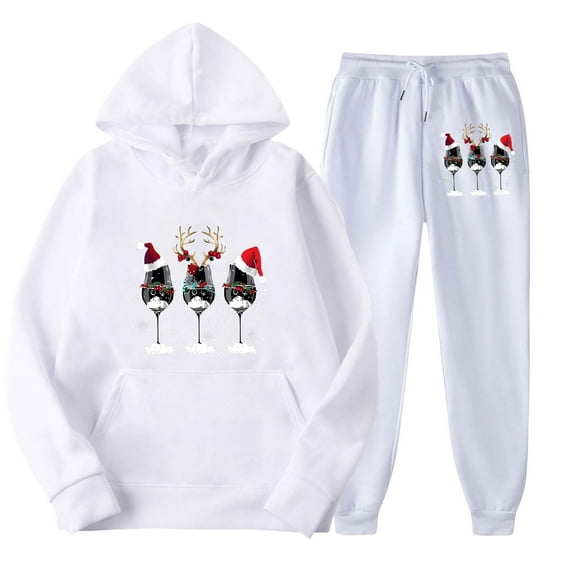 Fancifize Womens Christmas 2 Piece Sweatsuits Long Sleeve Xmas Graphic ...