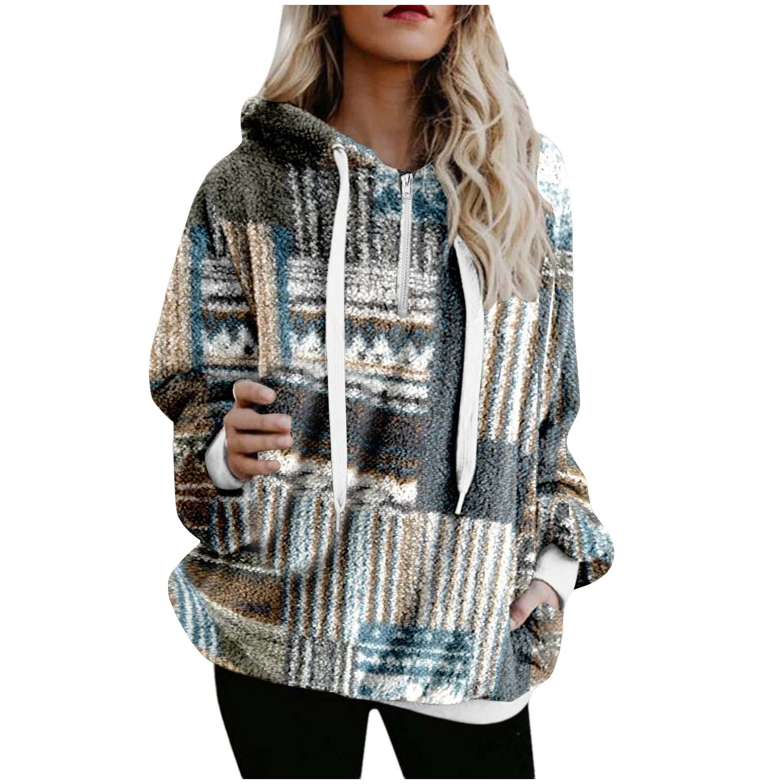 Fancifize Womens Hoodies Fuzzy Hooded Sweatshirt Printed Zipper Fleece ... Fancifize Womens Hoodies Fuzzy Hooded Sweatshirt Printed Zipper Fleece ...