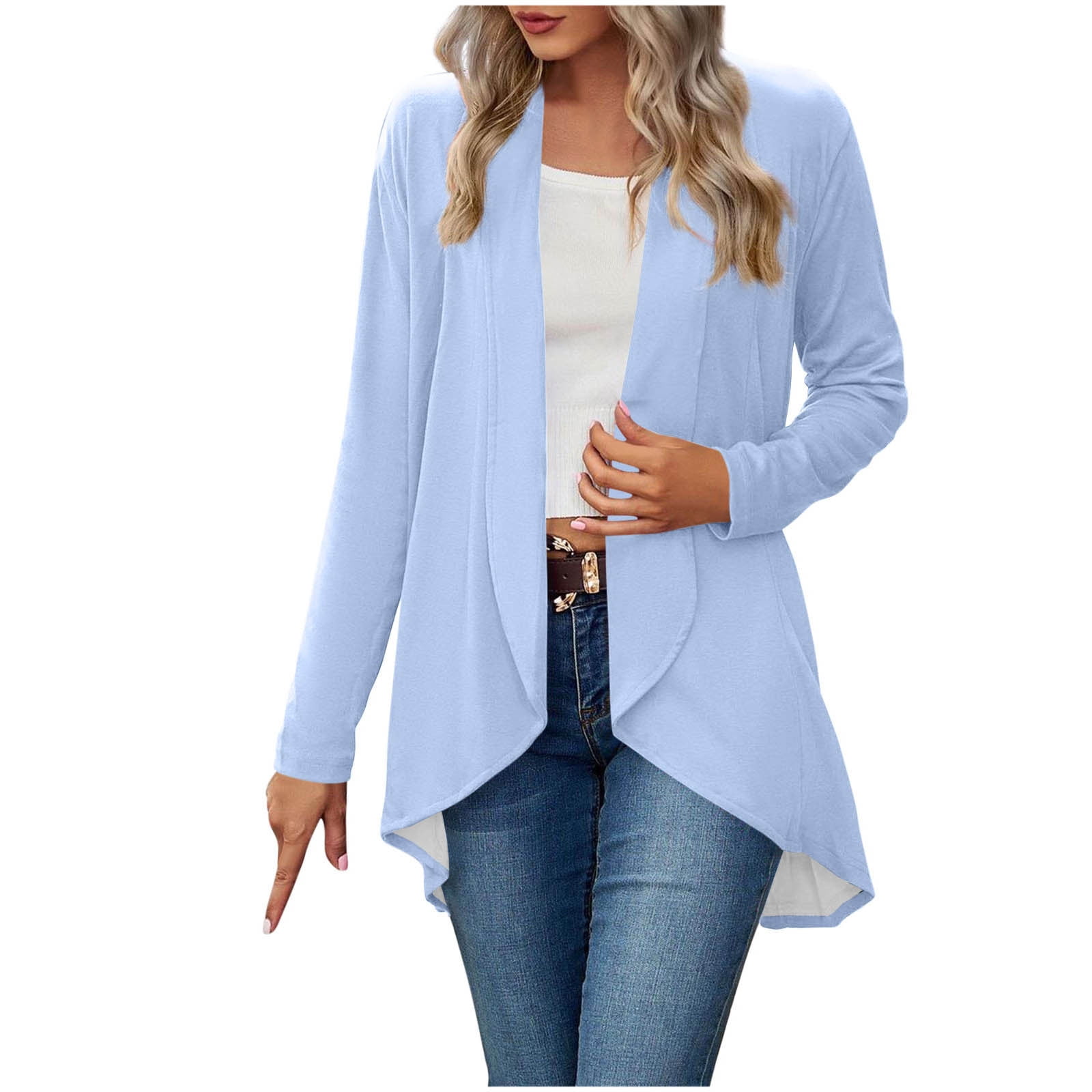 Fancifize Womens Lightweight Cardigan Long Sleeve Casual Open Front ...