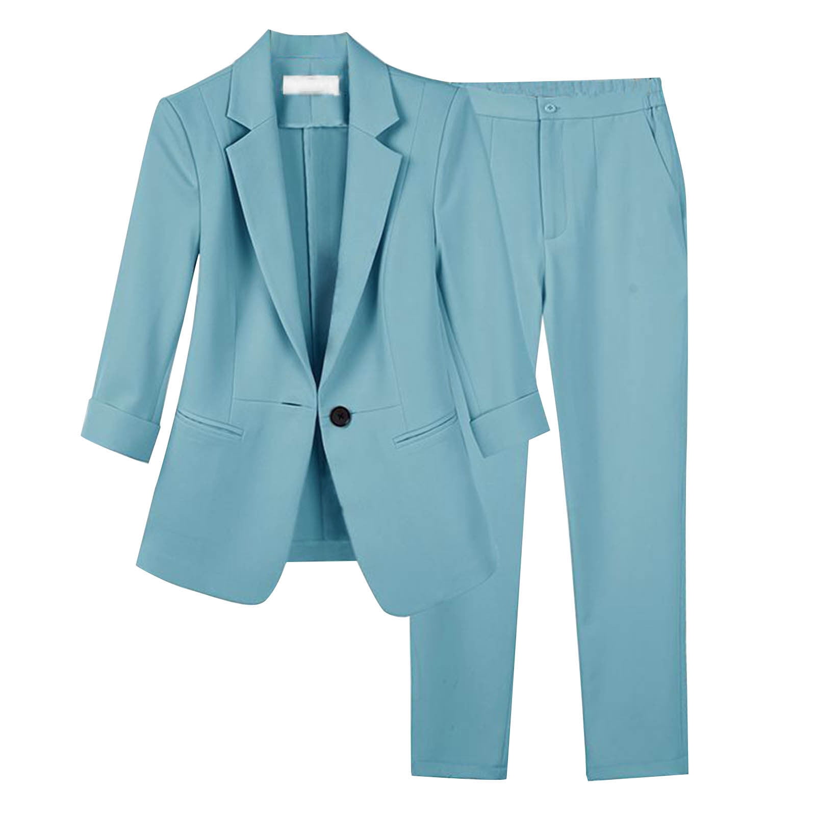 Fancifize Womens Plus Size 2 Piece Blazer Sets Open Front Blazers and ...