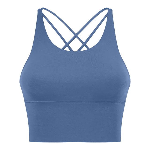 Fancifize Womens Wirefree Bras Cross Back Sports Bra Racerback ...