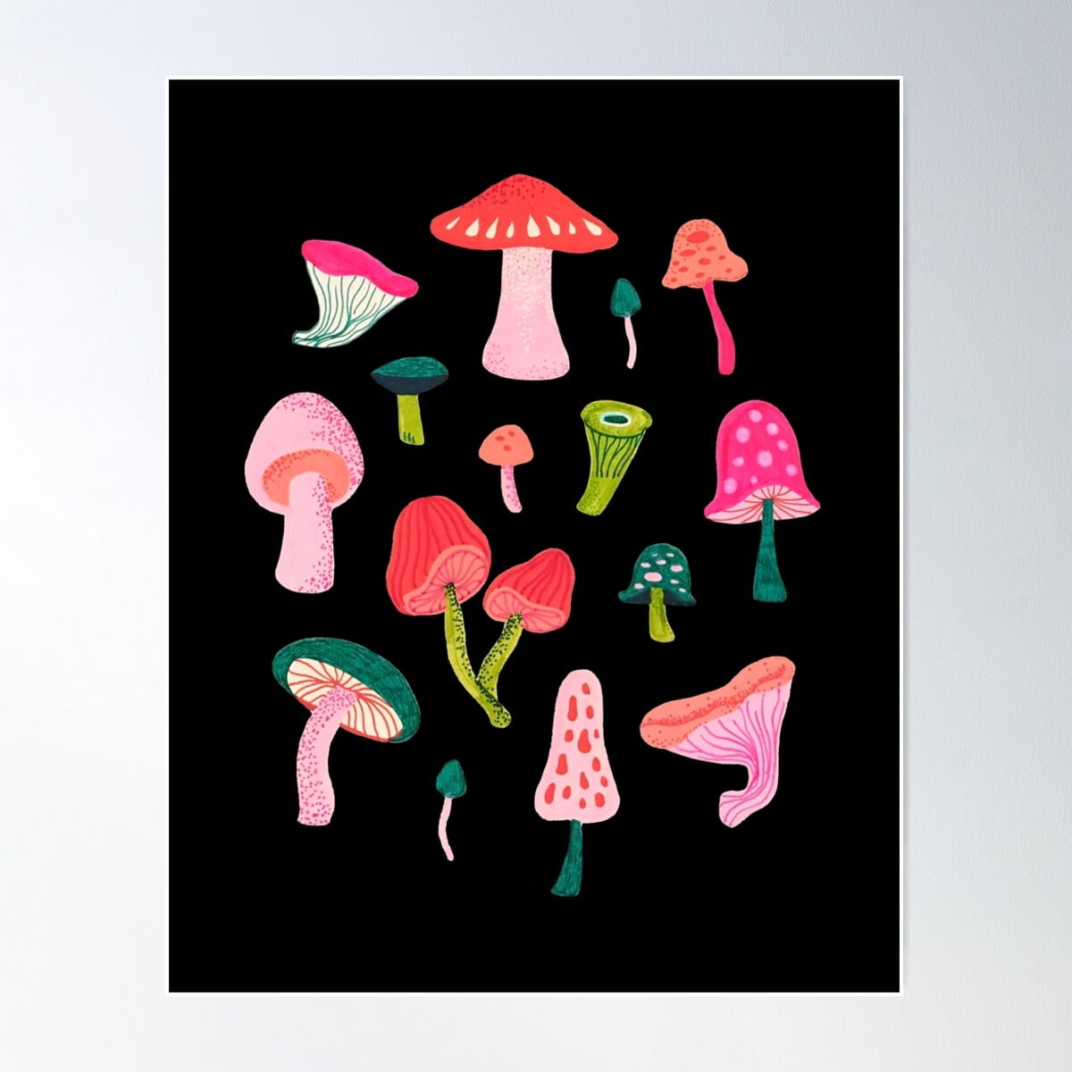 Fanciful Fungi Poster Wall Art, Modern Wall Decor For Living Room ...