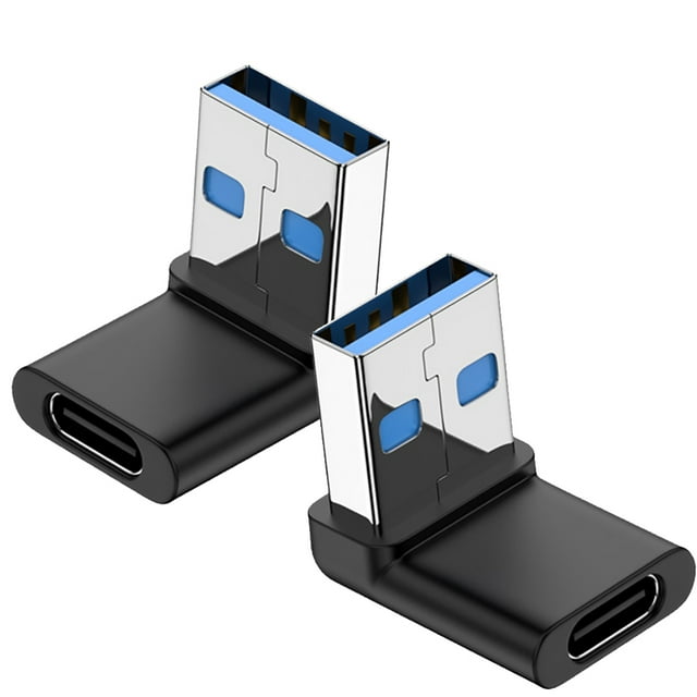 Fancing 90 Degree USB to USB C Adapter (2 Pack), Vertical Up and Down ...