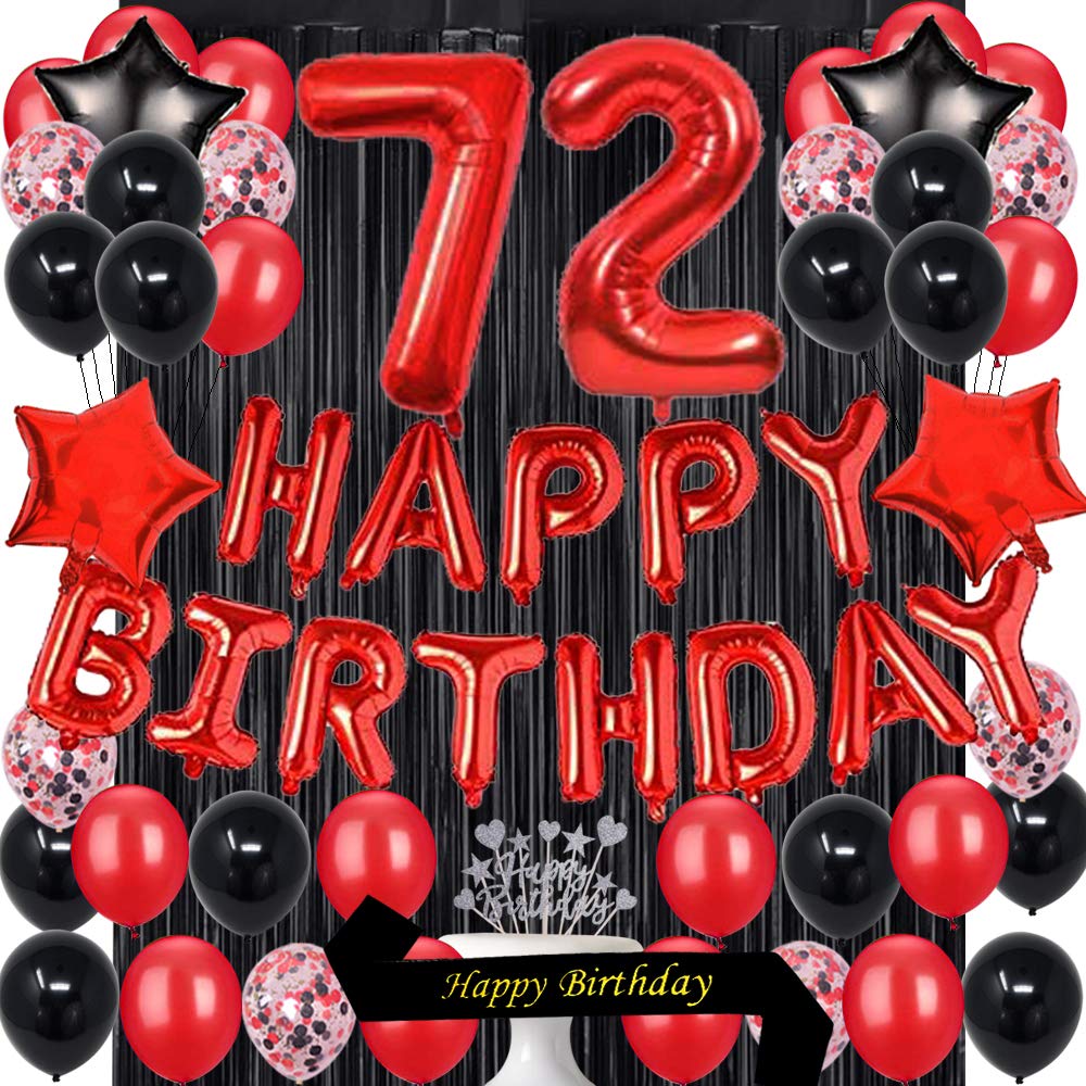 Fancy 72ND Birthday Party Decorations Supplies AFN1Red Black Later ...