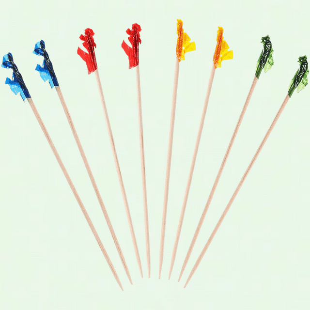 Fancy Appetizer Picks Set of 1000, 4 Inch Bamboo Skewers, Colorful ...