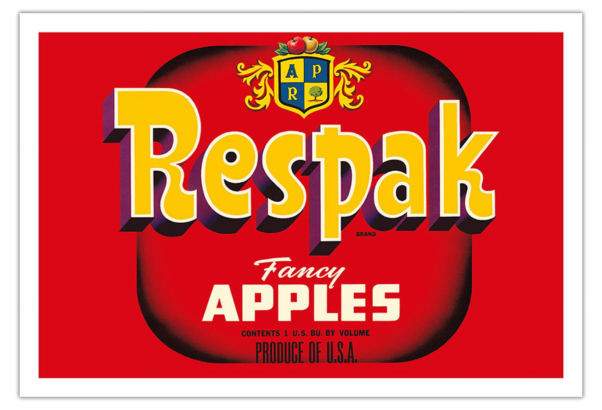 Fancy Apples - Respak Brand - Vintage Fruit Crate Label c.1950s - Fine ...