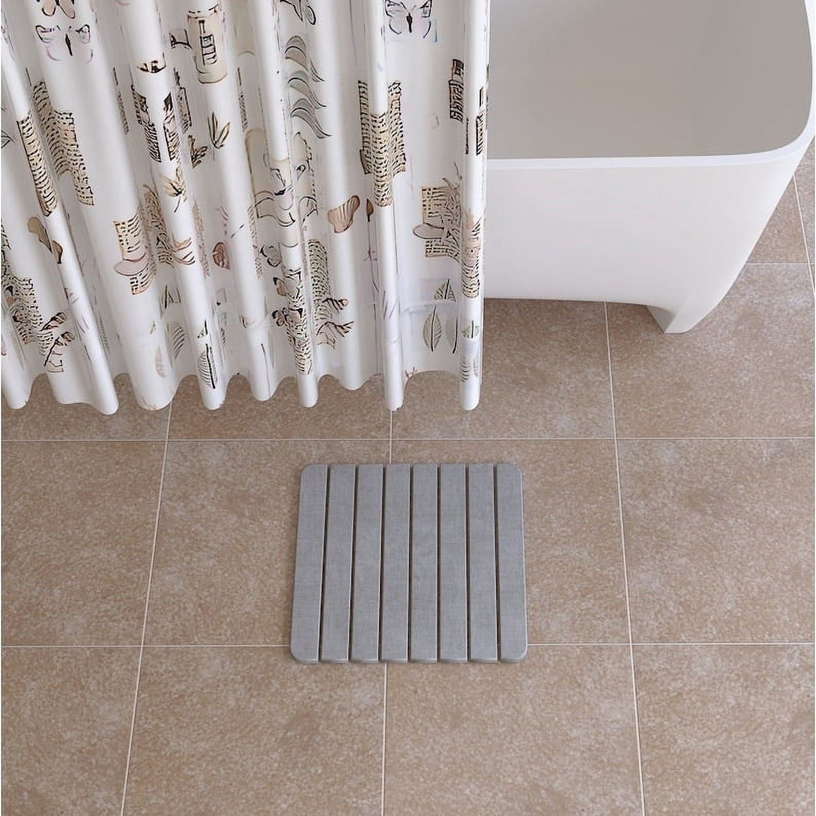 Fancy Bath Outlet 13"x15" Diatomite Quick-Dry Stone Bath Mat in Gray ...