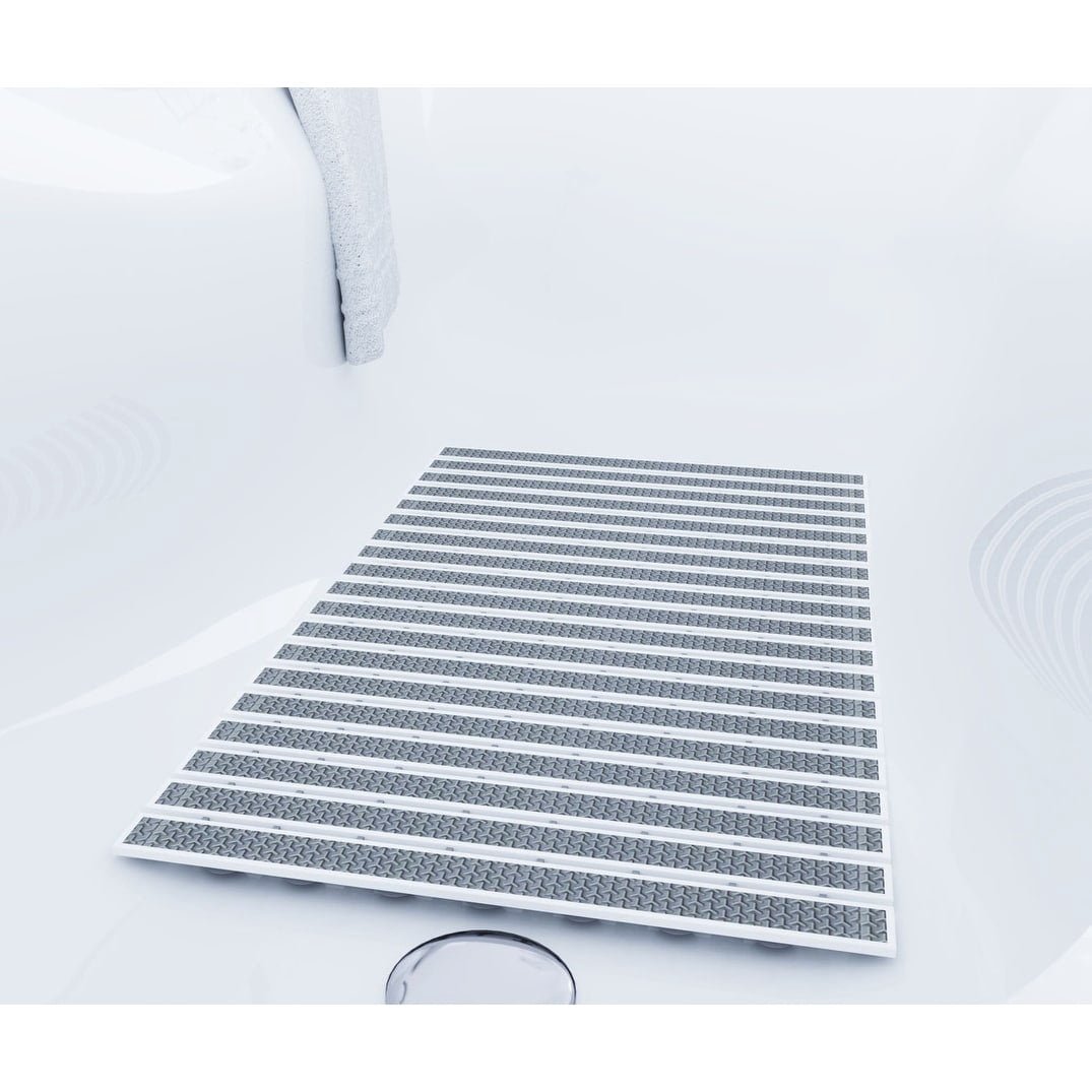 Fancy Bath Outlet 27"x15" Non-Slip In-Shower Plastic Bath Mat in Gray ...