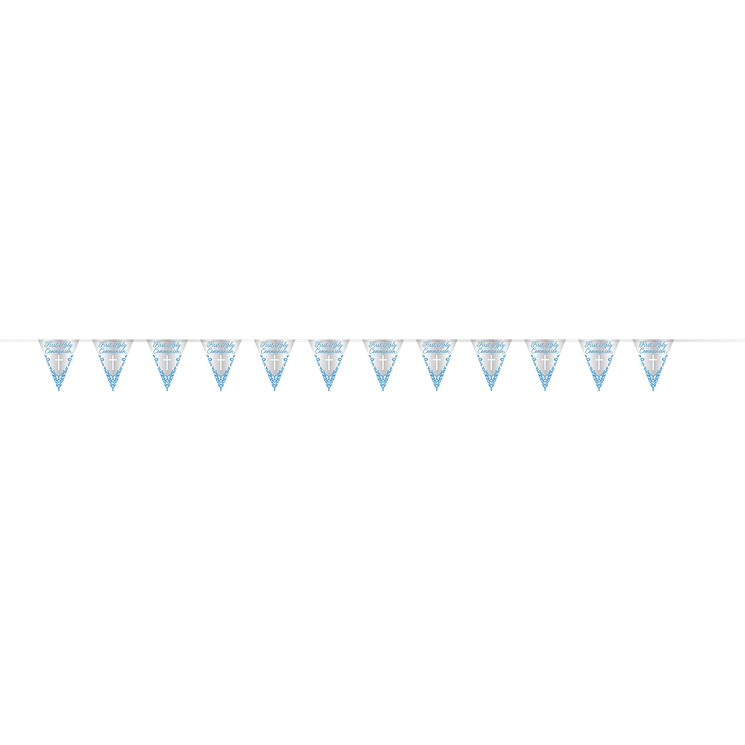 Fancy Blue Cross First Holy Communion Foil Pennant Banner - 1 Pc ...