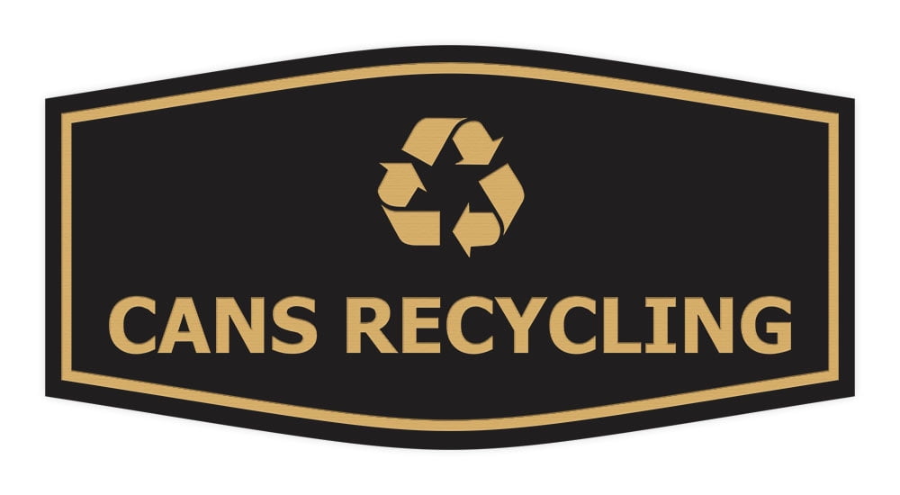 Fancy Cans Recycling Sign (Black Gold) - Large - Walmart.com