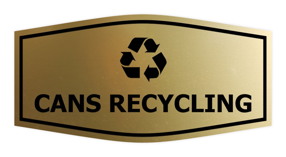 Fancy Cans Recycling Sign (Brushed Gold) - Large - Walmart.com