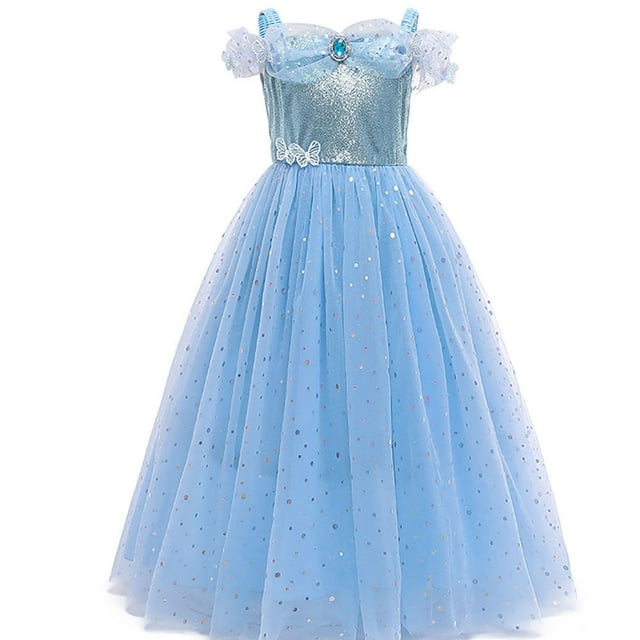 Fancy Cinderella Princess Dress For Girls Butterfly Halloween Costume ...