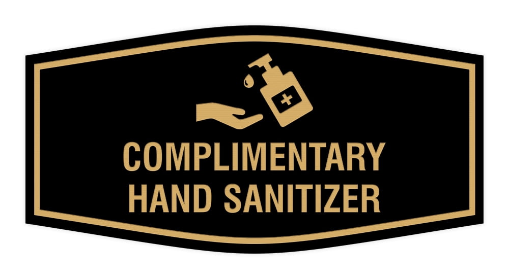 Fancy Complimentary Hand Sanitizer Sign (Black Gold) - Medium 3.5x7 ...