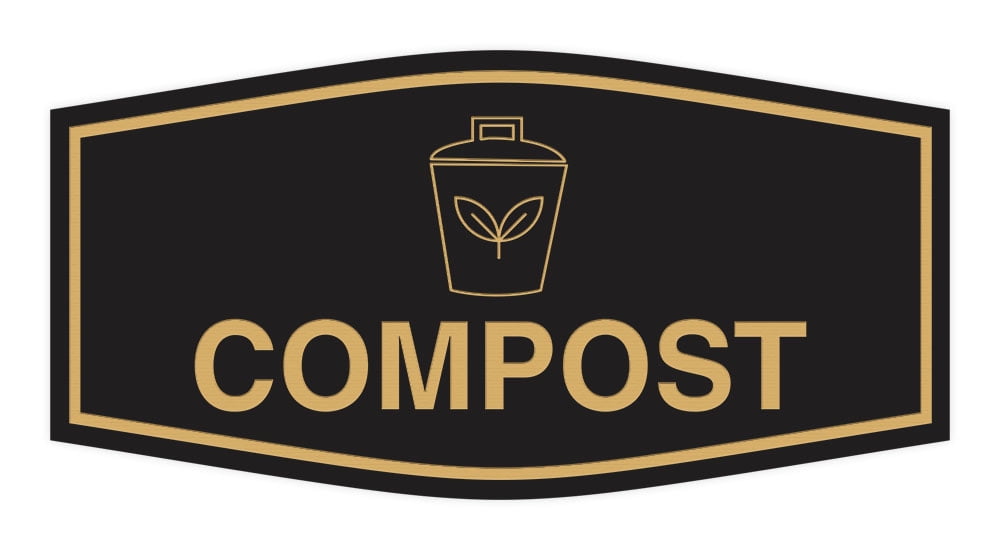 Fancy Compost Sign (Black /Gold) - Small - Walmart.com
