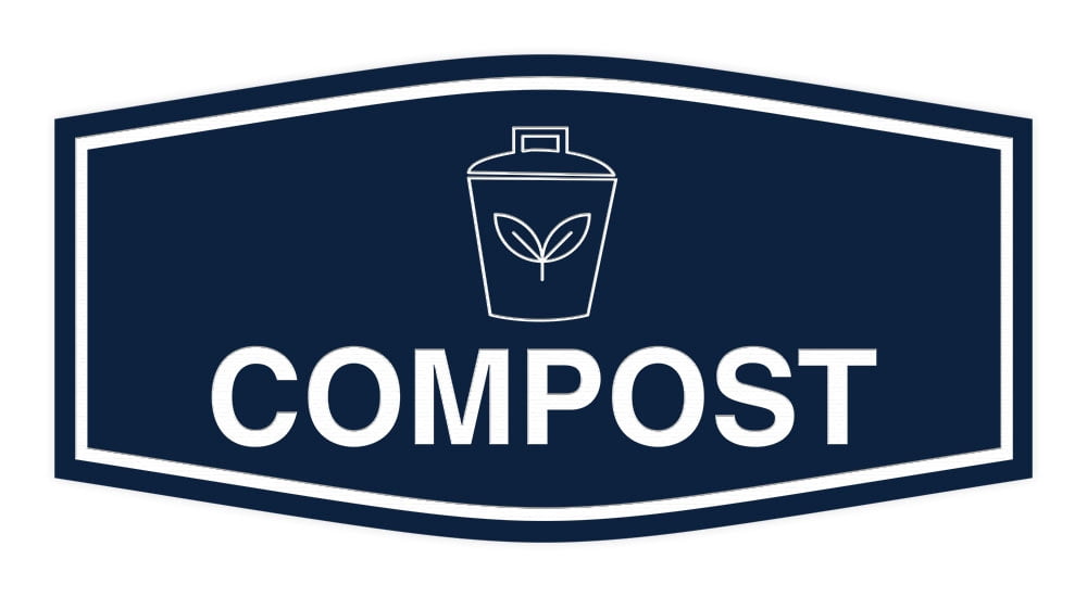 Fancy Compost Sign (Navy Blue / White) - Small - Walmart.com