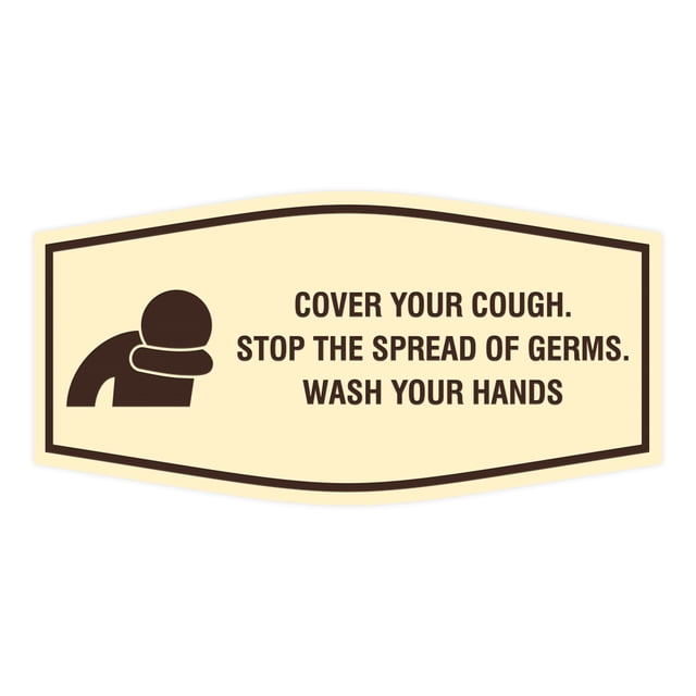 Fancy Cover Your Cough Stop the Spread Of Germs Wash Your Hands Sign ...
