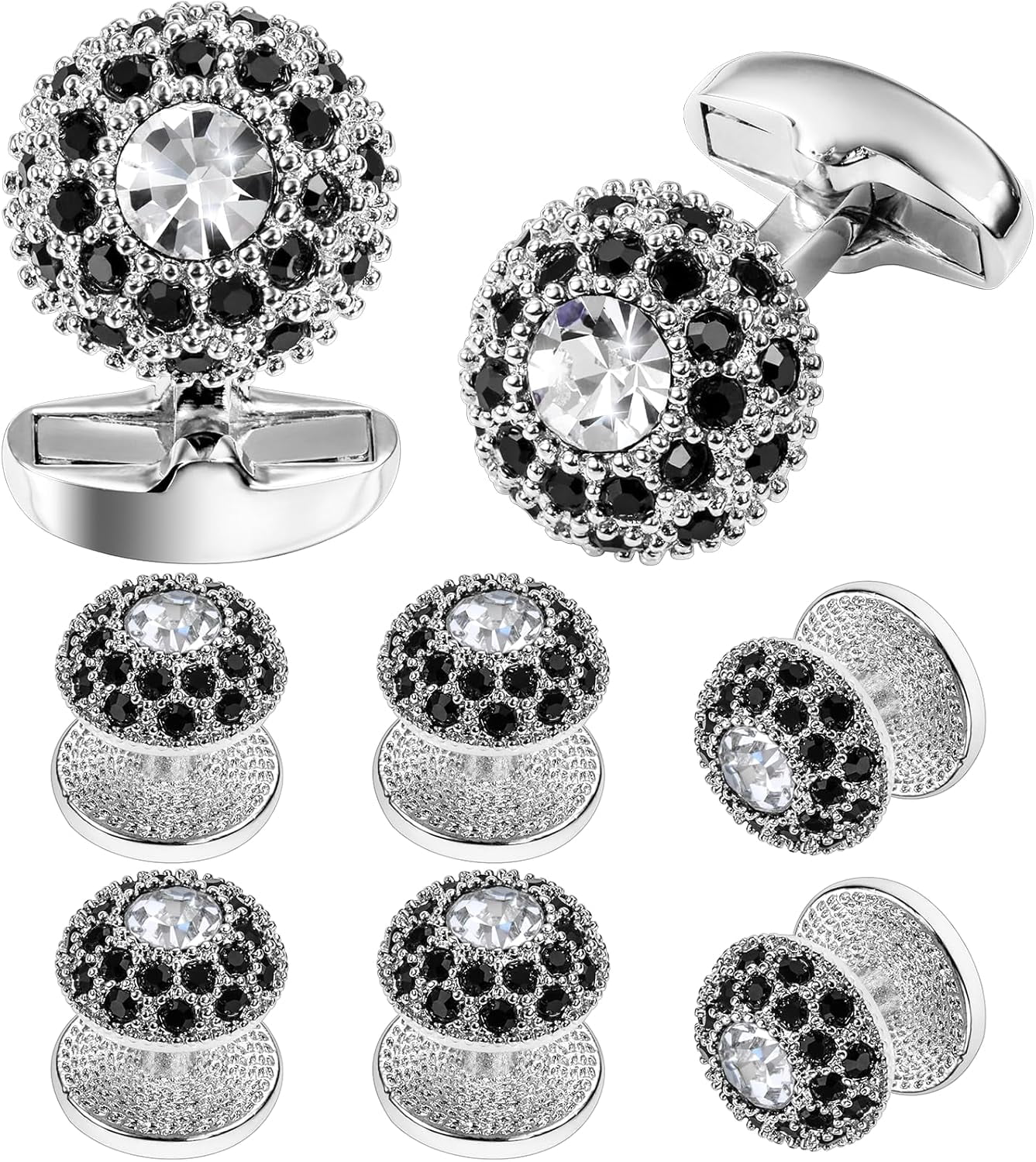 Fancy Crystal Cufflinks and Tuxedo Studs for Men,Men's Tuxedo Shirt ...