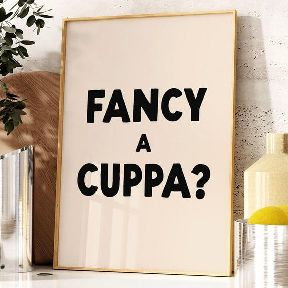 Fancy A Cuppa Print, Kitchen Poster, Kitchen Print, Tea Print, Retro ...