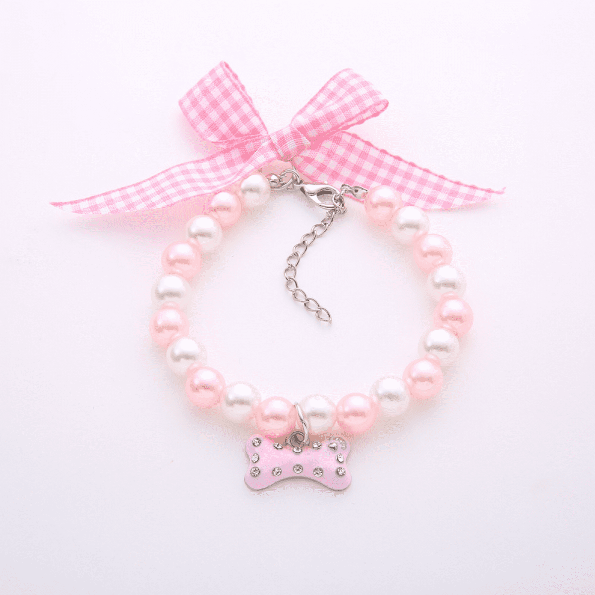 Fancy Diamond Pearl Dog Necklace Collar Jewelry with Bling Rhinestones ...