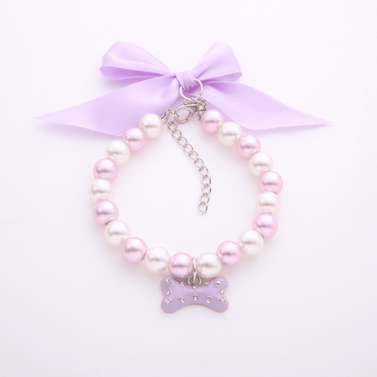 Fancy Diamond Pearl Dog Necklace Collar Jewelry with Bling Rhinestones ...