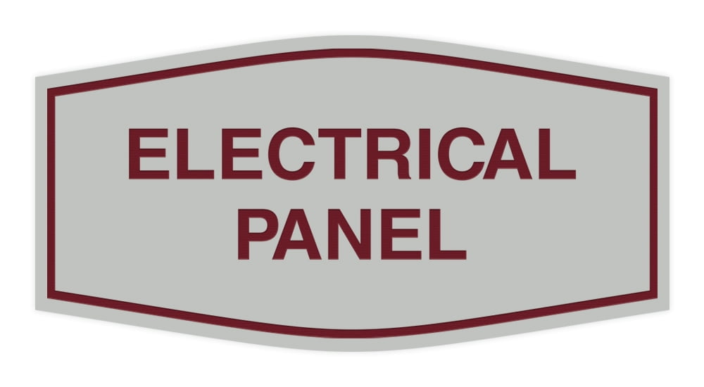 Fancy Electrical Panel Sign (Light Grey / Burgundy) - Large - Walmart.com