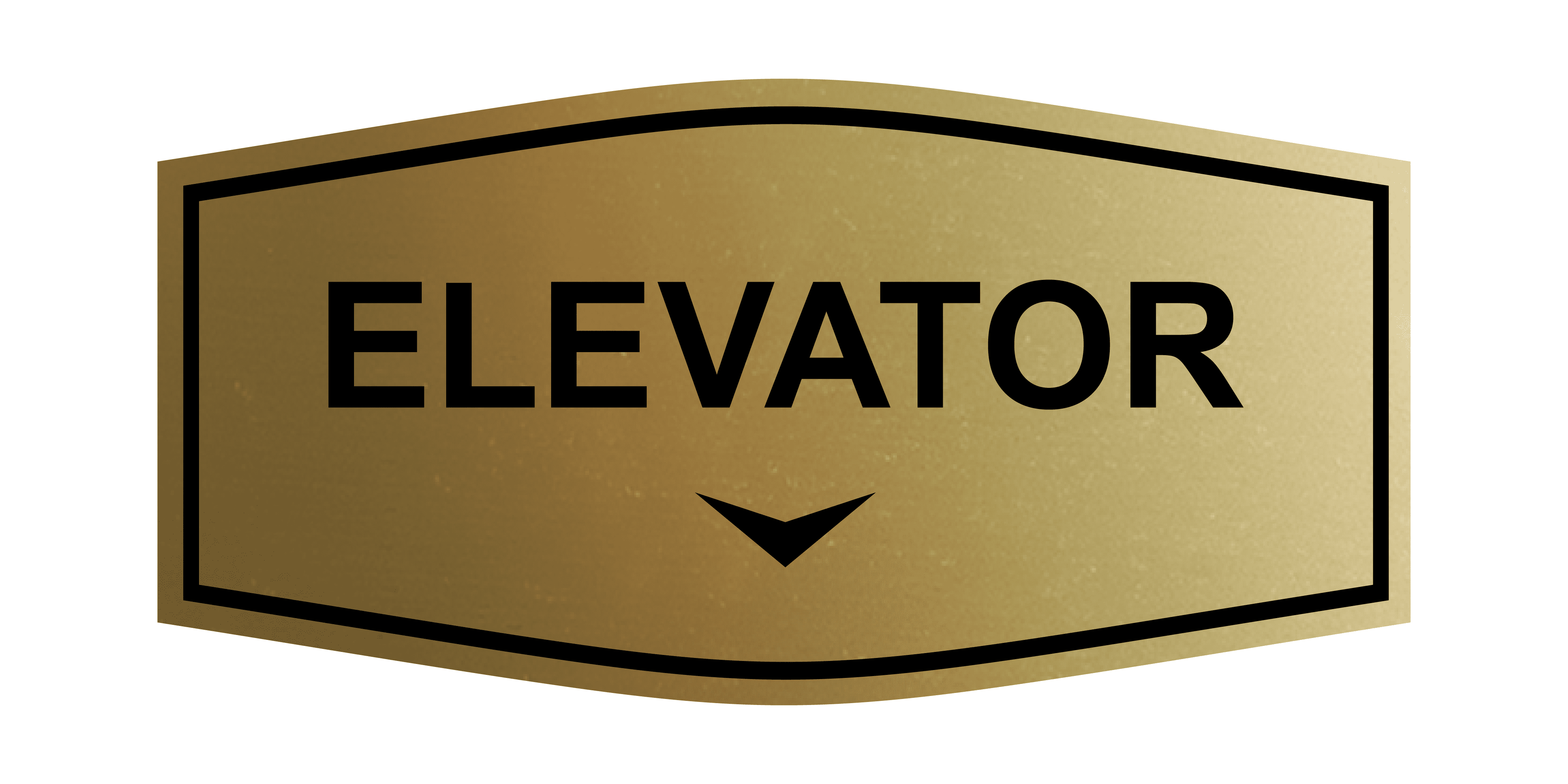 Fancy Elevator Down Arrow Sign (Brushed Gold) - Large - Walmart.com