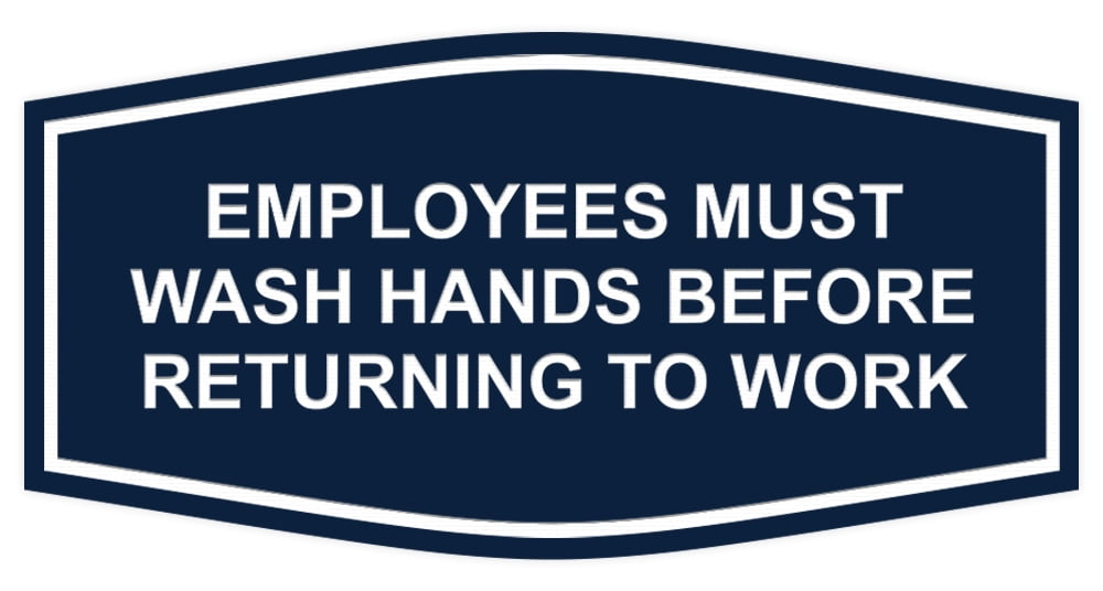 Fancy Employees Must Wash Hands Before Returning to Work Sign (Navy ...