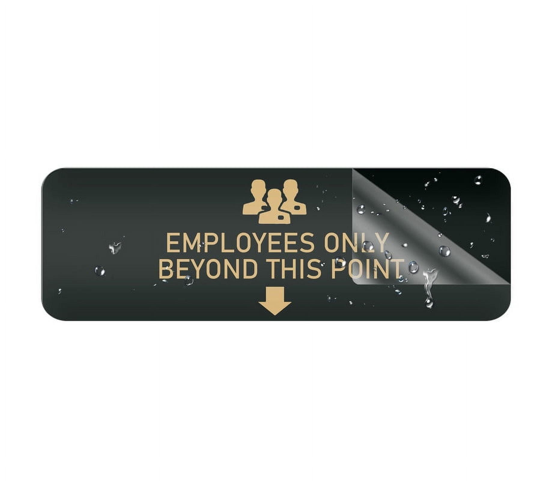 Fancy Employees Only Beyond This Point Arrow Wall Or Door Sign Acrylic ...