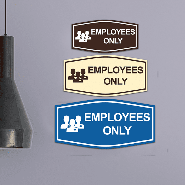 Fancy Employees Only (Workers) Sign (Black) - Large - Walmart.com