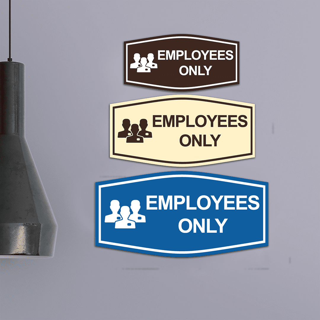 Fancy Employees Only (Workers) Sign (Brushed Gold) - Large - Walmart.com