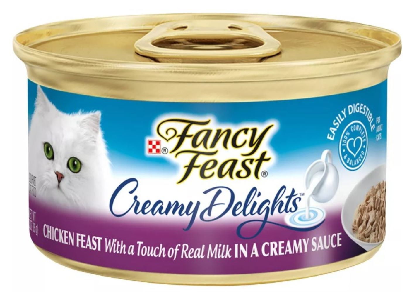 Purina Fancy Feast Creamy Delights Adult Cat Food Chicken Feast 3 oz ...