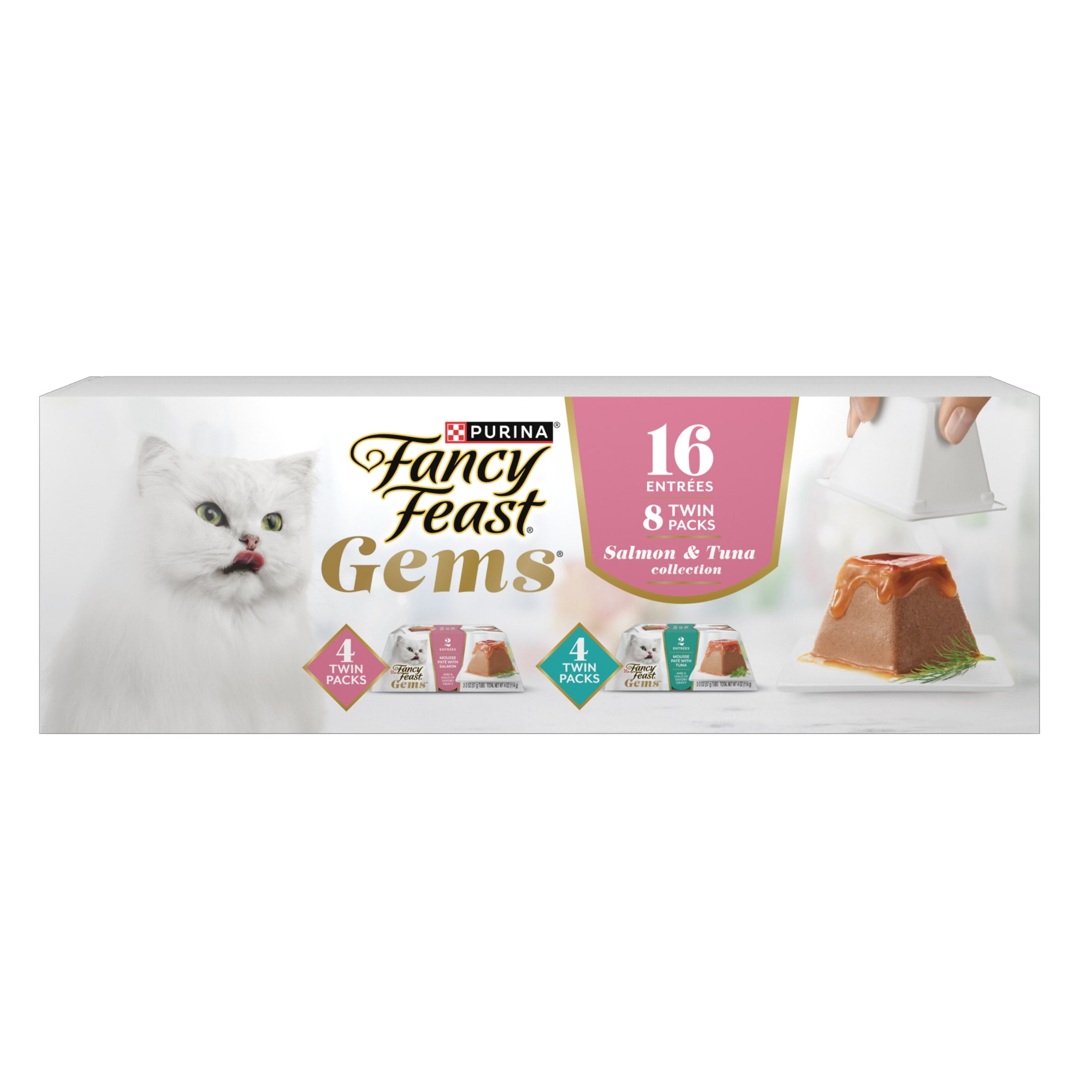 Fancy Feast Gems Seafood Mousse Variety Pack, 4 oz Boxes (8 Pack ...