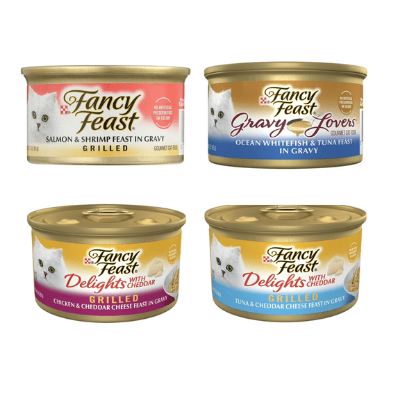 Fancy Feast Grilled Seafood & Poultry Wet Cat Food Variety Pack – 24 ...