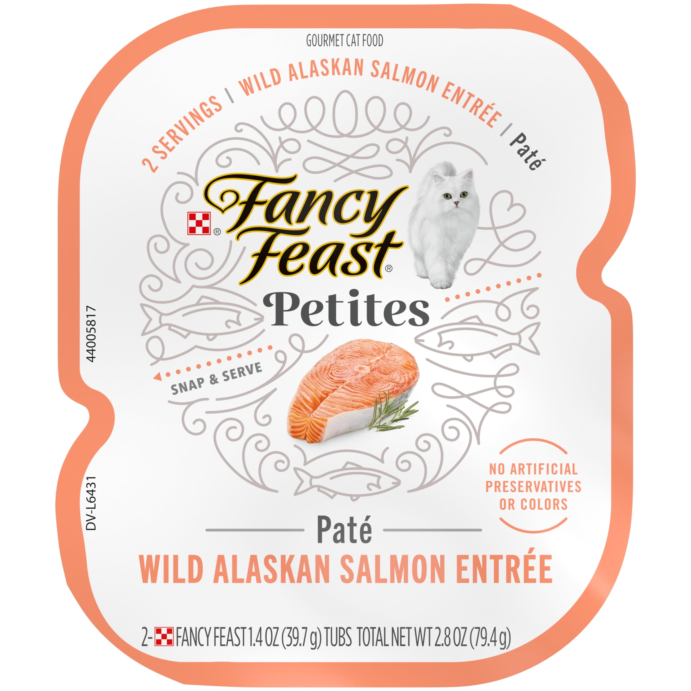 Purina Fancy Feast Petite Wild Alaskan Salmon Pate Wet Cat Food, 2.8 oz ...