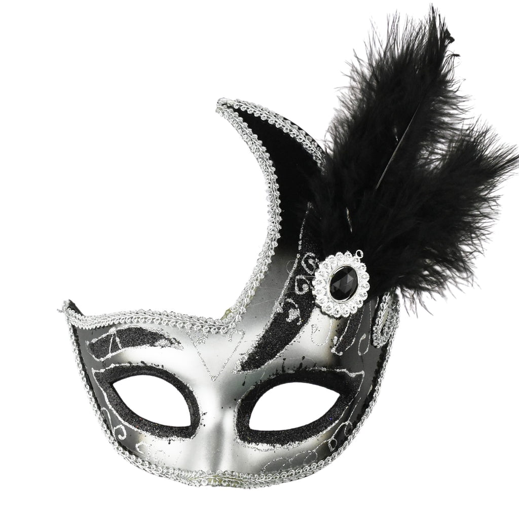 Fancy Feather and Gemstone Accent Mask, 10-1/4-Inch x 6-3/4-Inch ...