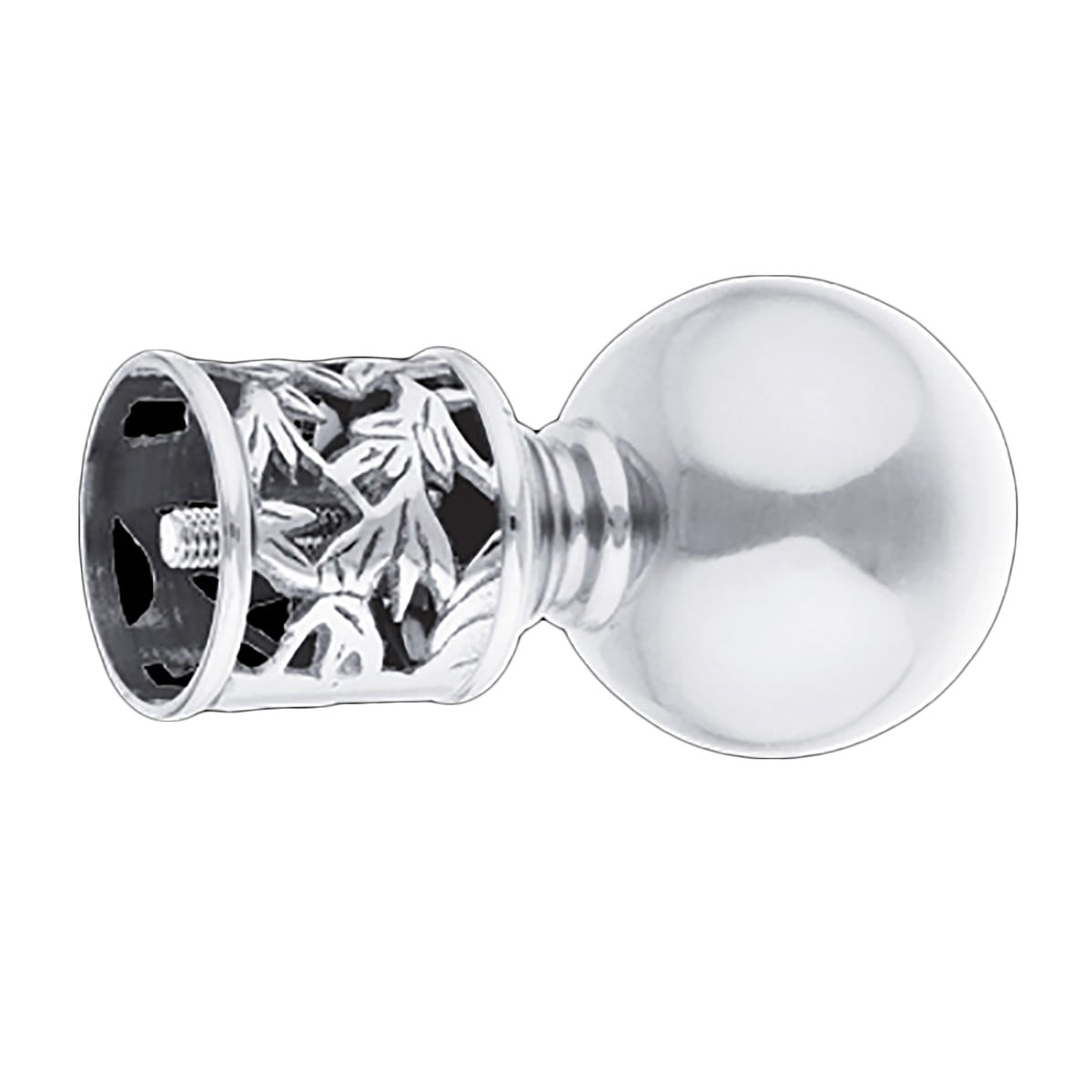 Fancy Filigreed Ball End Cap 1.5" OD Bar Rail Chrome Brass | Renovator ...