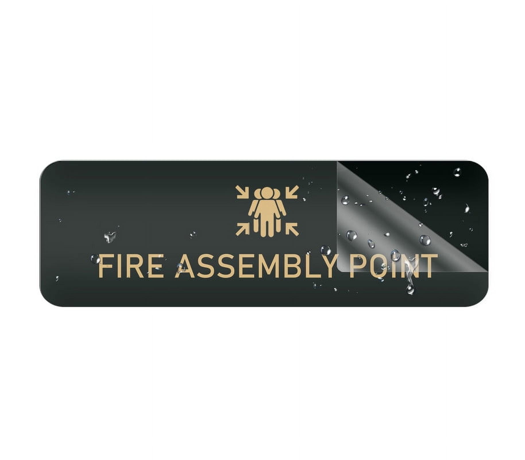 Fancy Fire Assembly Point Wall Or Door Sign Acrylic Plastic Sign 10"X3 ...