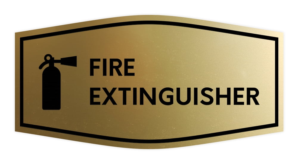 Fancy Fire Extinguisher Sign (Brushed Gold) - Small - Walmart.com