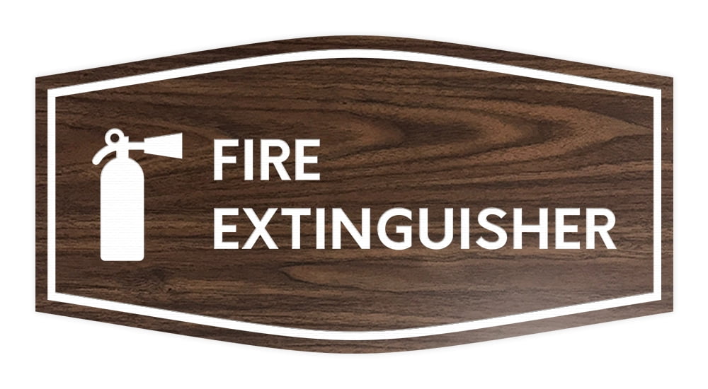 Fancy Fire Extinguisher Sign (Walnut) - Small - Walmart.com