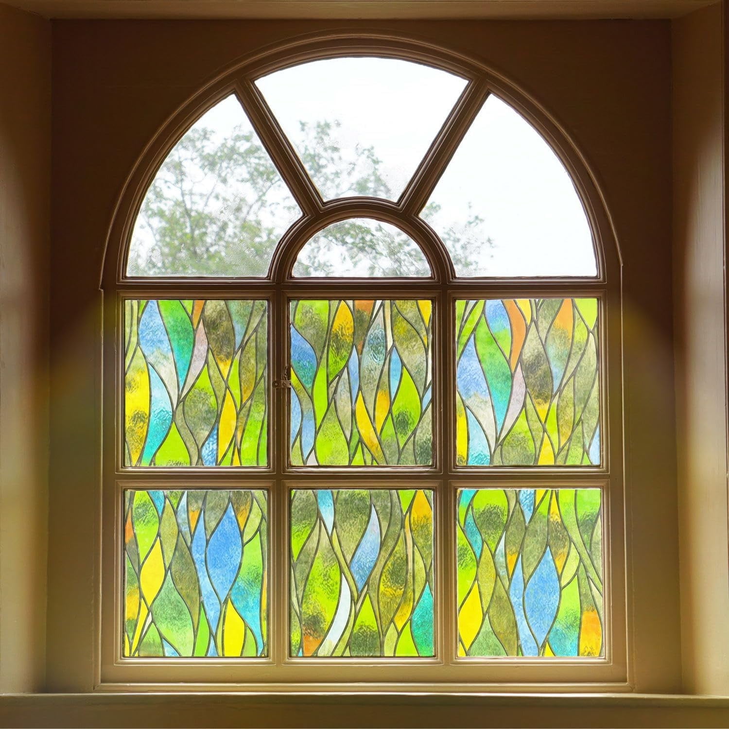 Fancy-Fix 3D Stained Glass Window Film, Decorative Window Privacy Film ...