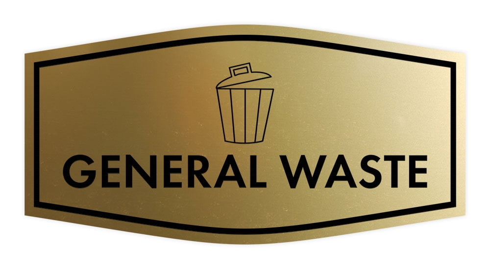 Fancy General Waste Sign (Brushed Gold) - Medium - Walmart.com