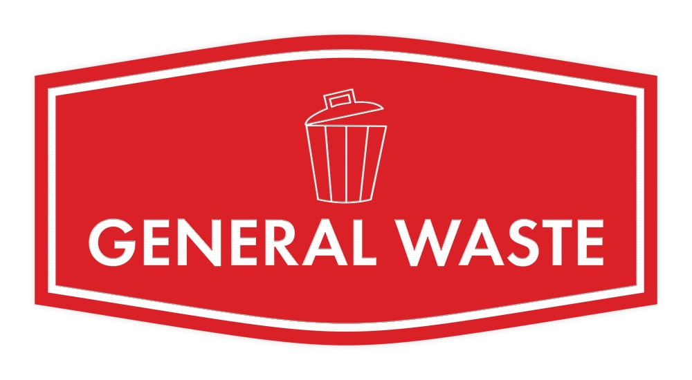 Fancy General Waste Sign (Red) - Large - Walmart.com