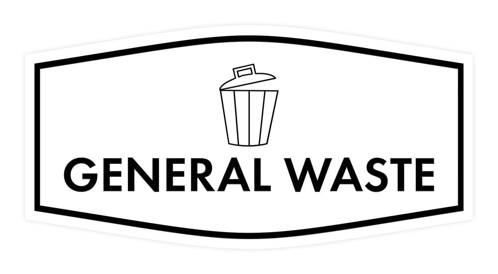 Fancy General Waste Sign (White) - Large - Walmart.com