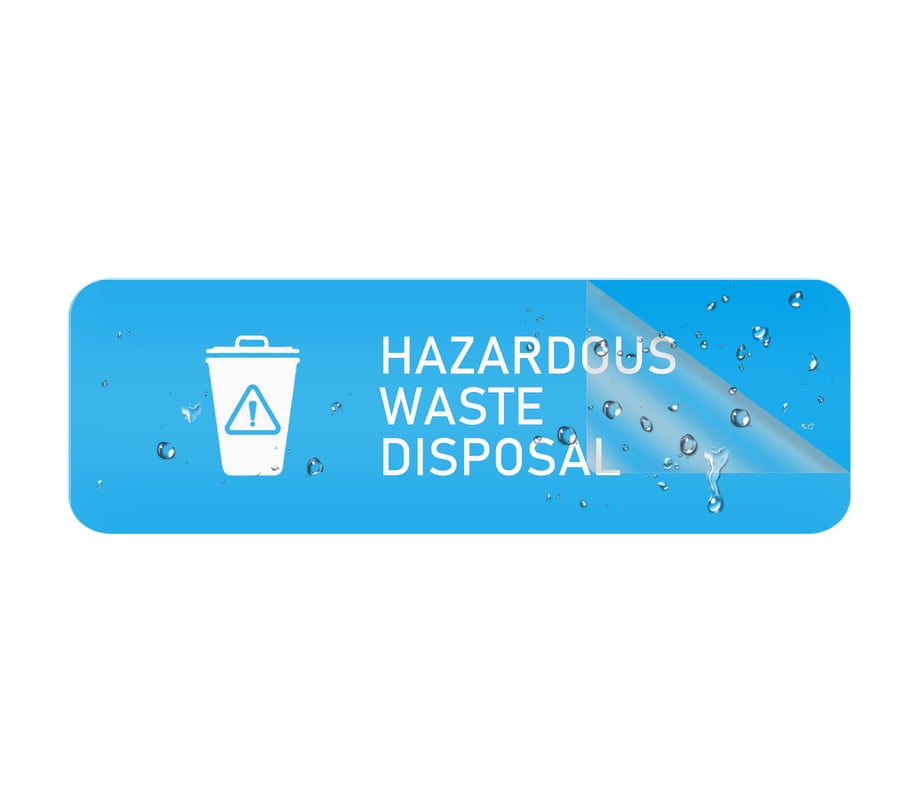 Fancy Hazardous Waste Disposal Wall Or Door Sign Acrylic Sign Easy To ...