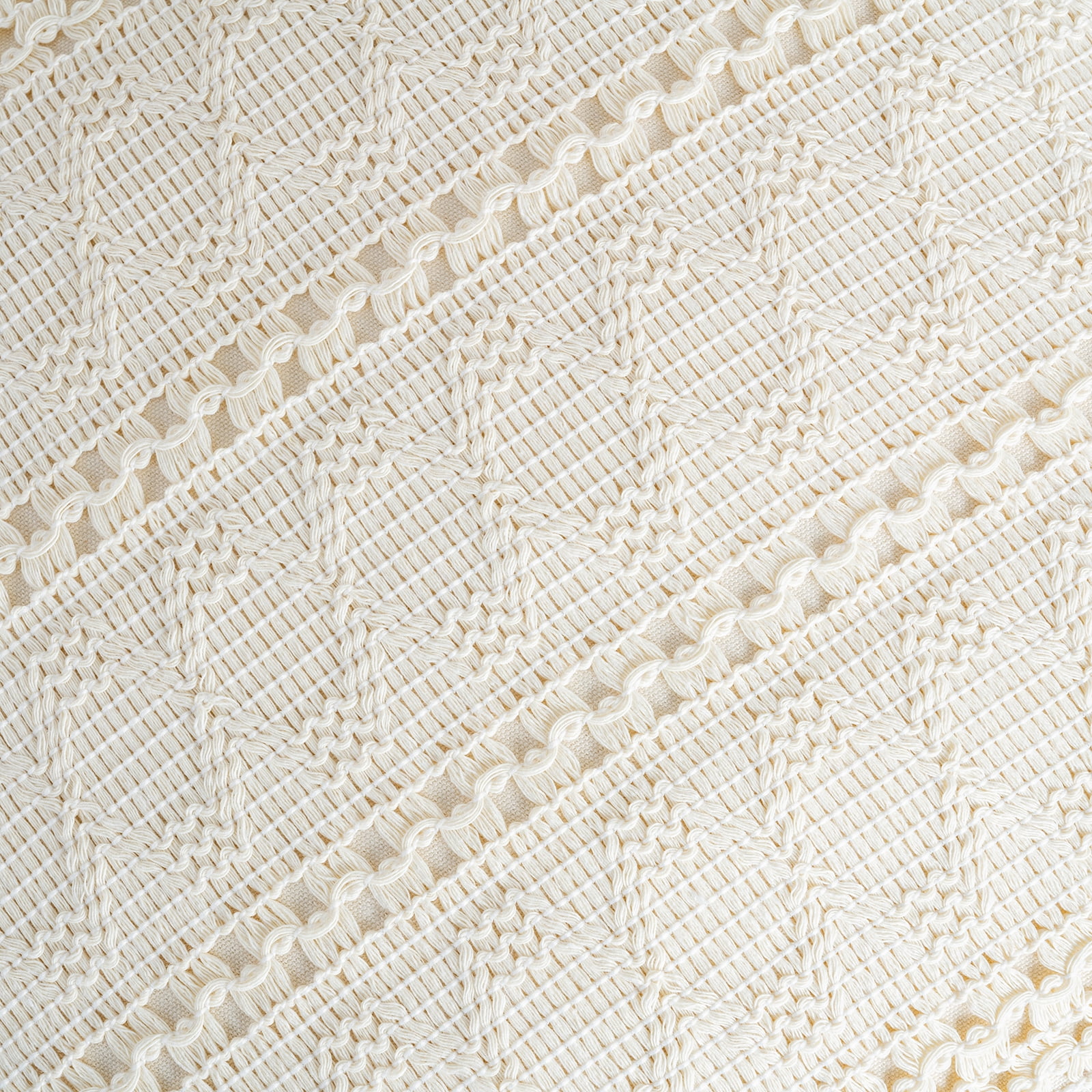 Fancy Homi Cream Table Runner 60 inches Long Boho Macrame Ivory Table ...