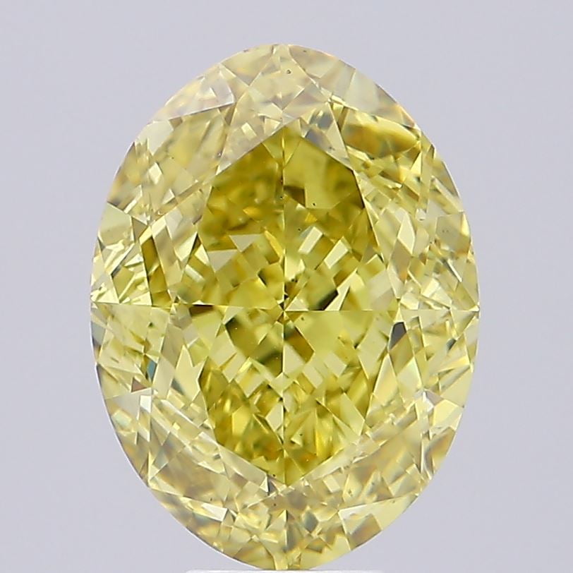 Fancy Intense Yellow Oval Cut 10.62 Ct IGI Certified CVD Lab Grown ...