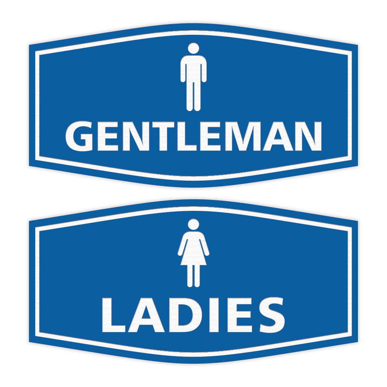 Fancy Ladies and Gentlemen Sign Set, 2-Pack (Blue) - Medium - Walmart.com
