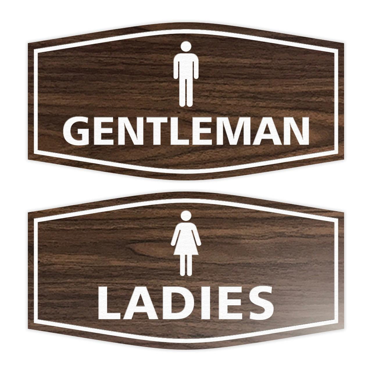 Fancy Ladies and Gentlemen Sign Set, 2-Pack (Walnut) - Small - Walmart ...